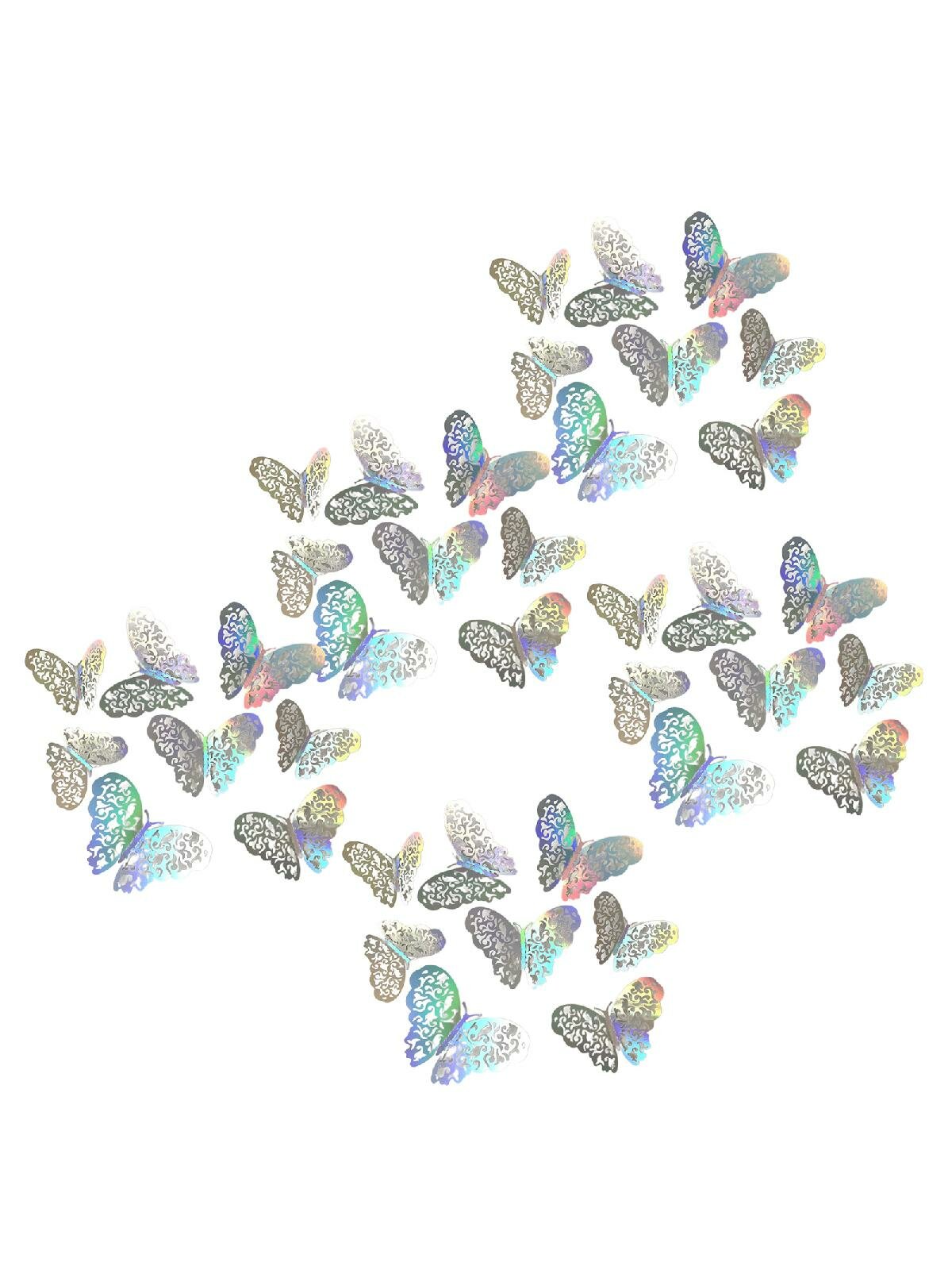 72 шт. Набор настенных наклеек с 3D-бабочками для декора домашней вечеринки