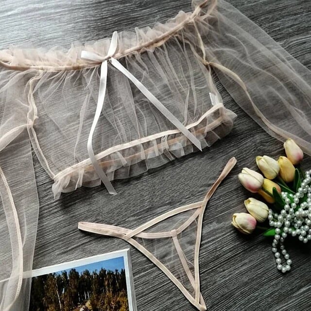 Сексуальное прозрачное женское нижнее белье из синей сетки, экзотическая сексуальная одежда, стринги с открытым промежностным швом, сексуальная прозрачная ночная рубашка