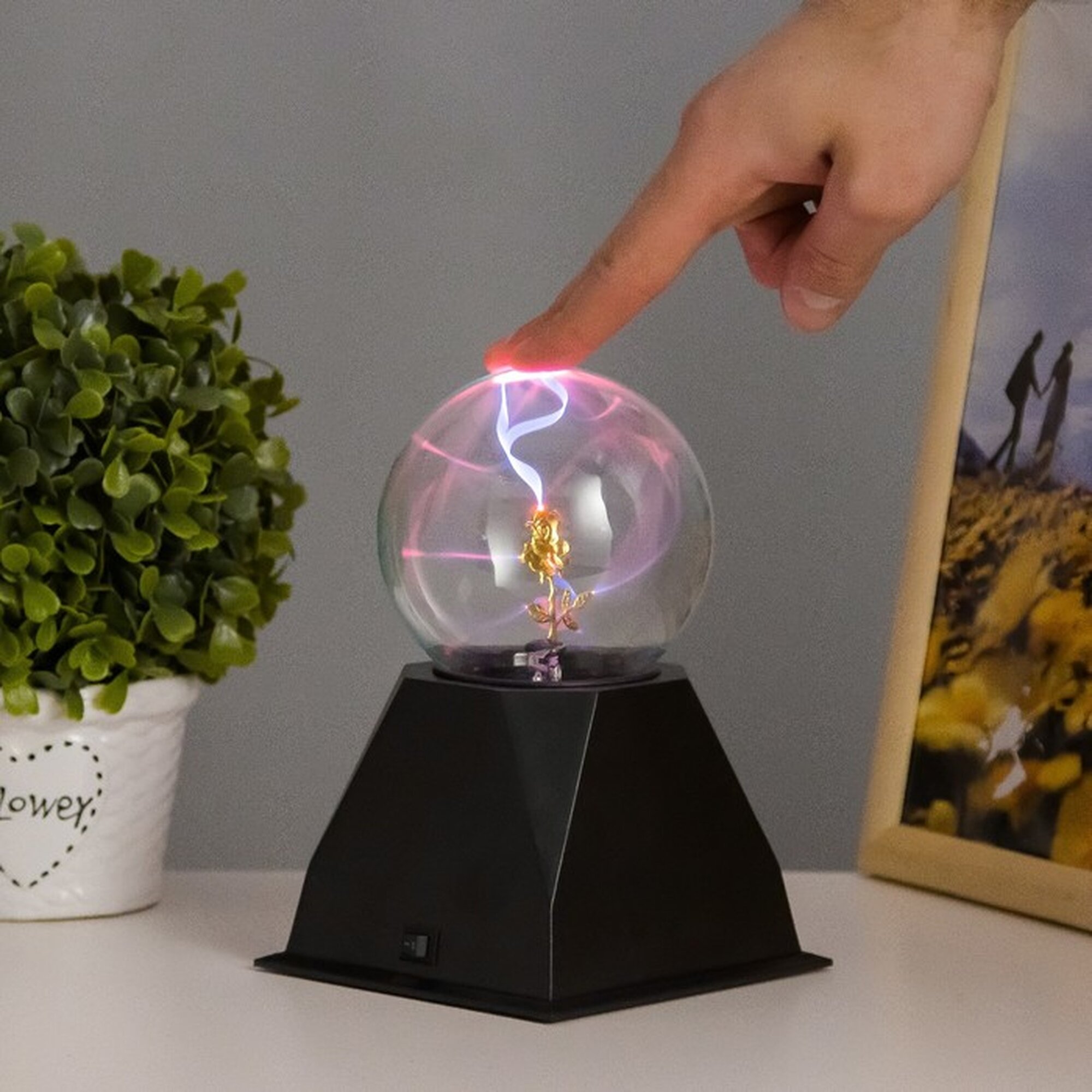 Плазменный шар RISALUX "Роза золотая", 21 х 14 х 10 см, 1 шт.