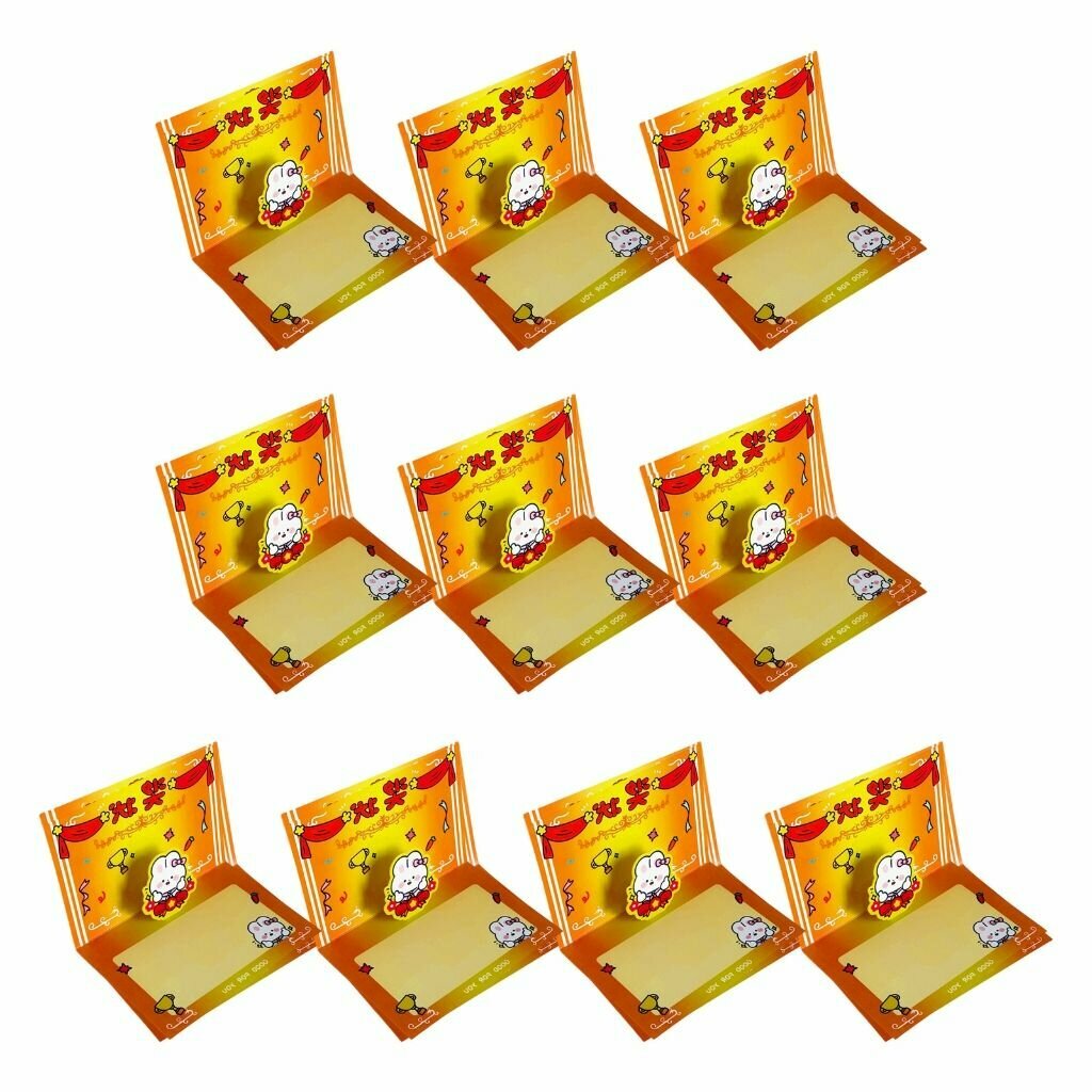 10 листов, серия симпатичных сертификатов, 3D трехмерная поздравительная открытка на день рождения-мультяшный щенок