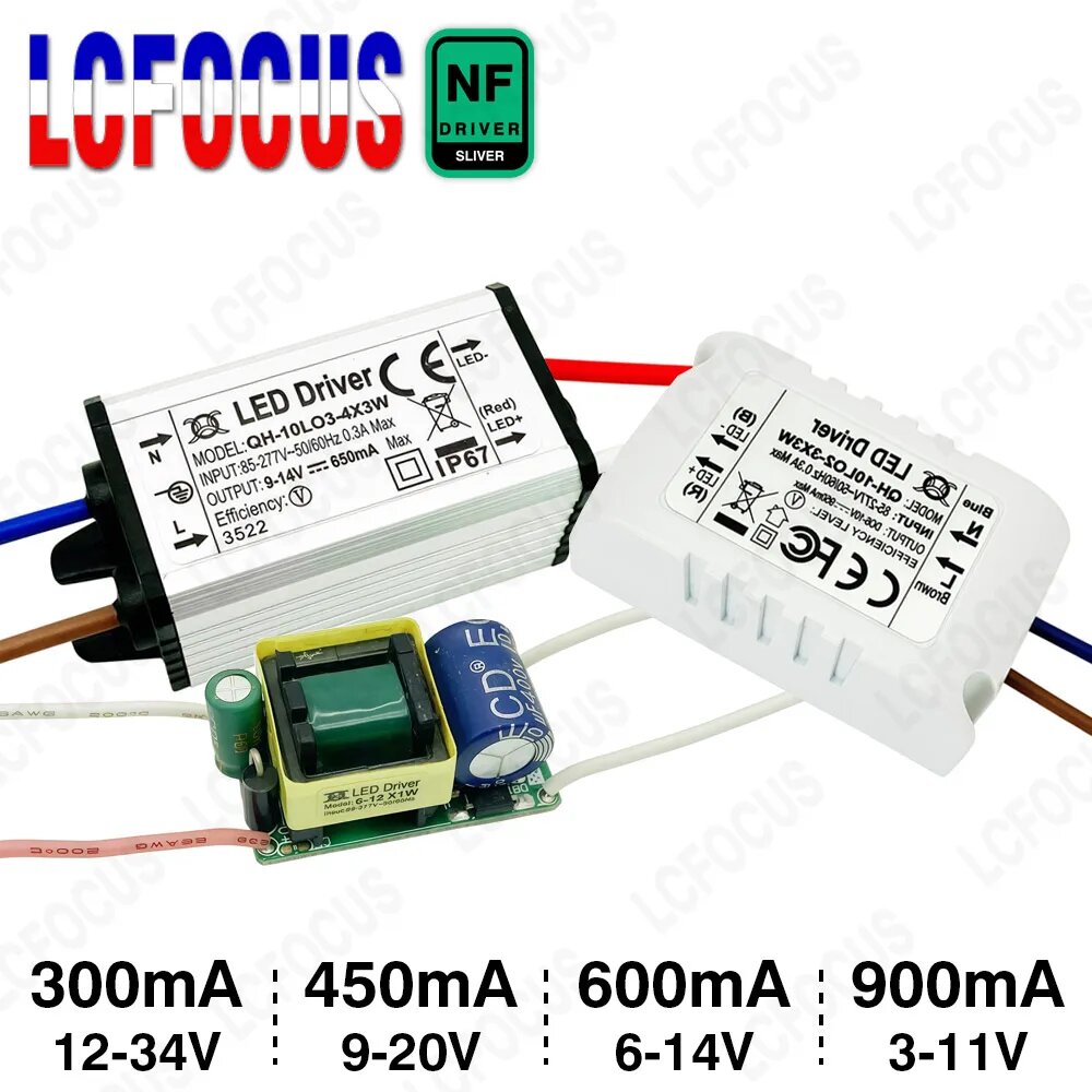 LCFOCUS Трансформатор освещения No Flicker 3-10 Вт 900mA 3-11V, PCB Board