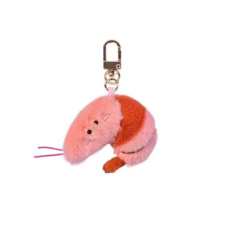 Брелок MINISO Плюшевый креветка, розовый