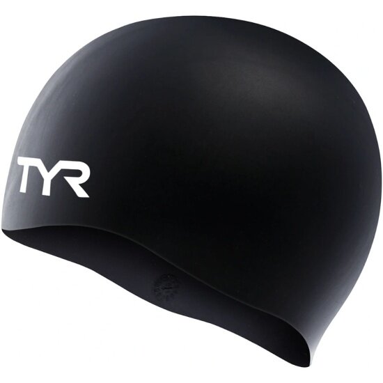 Шапочка для плавания подростковая Tyr Wrinkle Free Junior Silicone Cap, LCSJR-001, чёрный