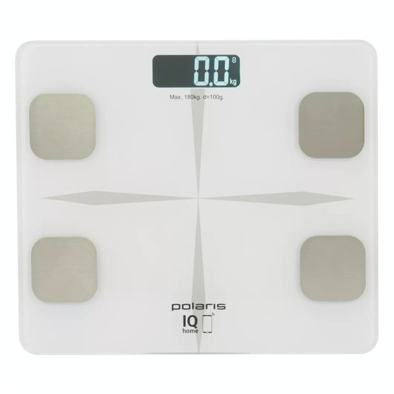 Напольные весы Polaris PWS 1826, до 180кг, стекло, белый, диагностические