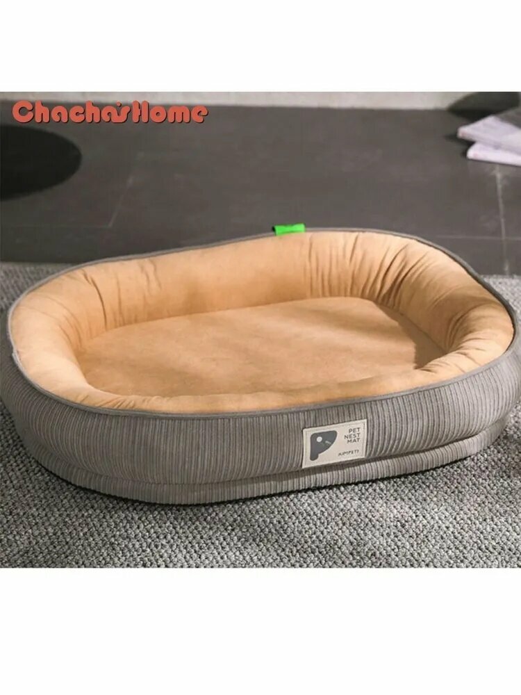 Chachashome Лежанка для кошек и собак премиум-класса с подушкой и съемным чехлом на молнии Мягкий ортопедический лежак для мелких, средних и крупных пород Легко чистить
