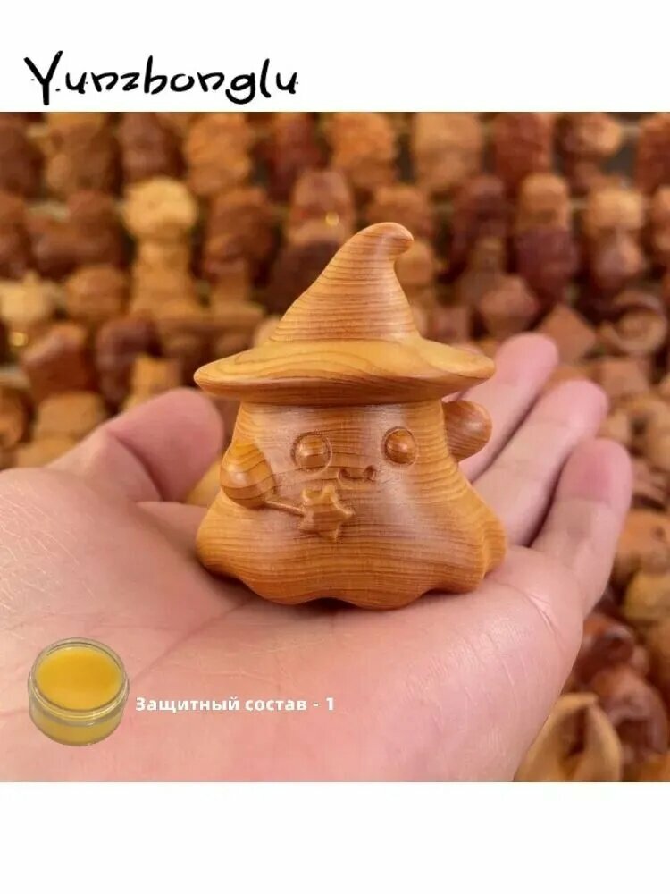 Yunzhonglu Мопс, Натуральная древесина, Туя восточная, Резьба по дереву