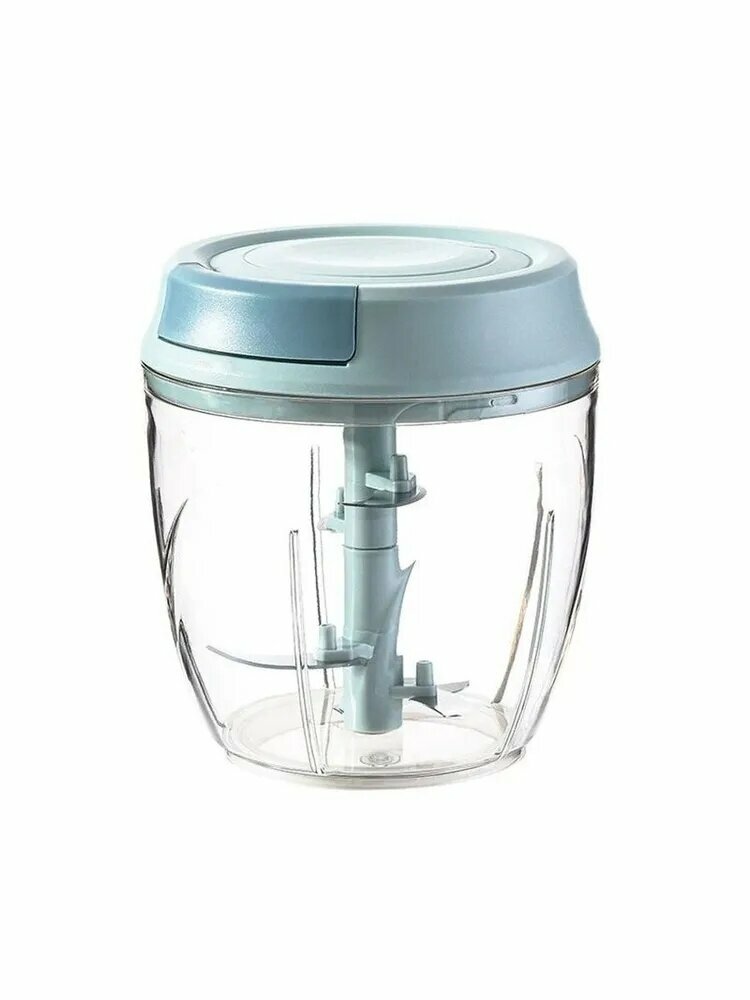 Ручной измельчитель, механический. Кухонный ручной нож для измельчения чеснока, лука, овощей и мяса, Объем 900 мл.