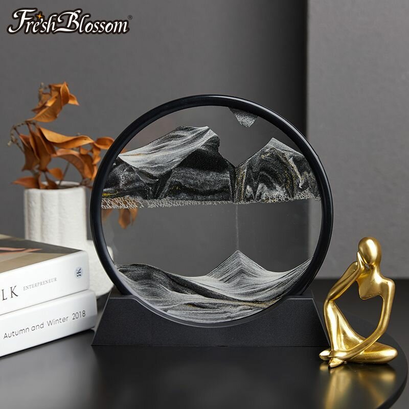 3D-искусство с движущимся песком из глубокого моря, настольная столешница с кинетическим пейзажем для декора любого дома