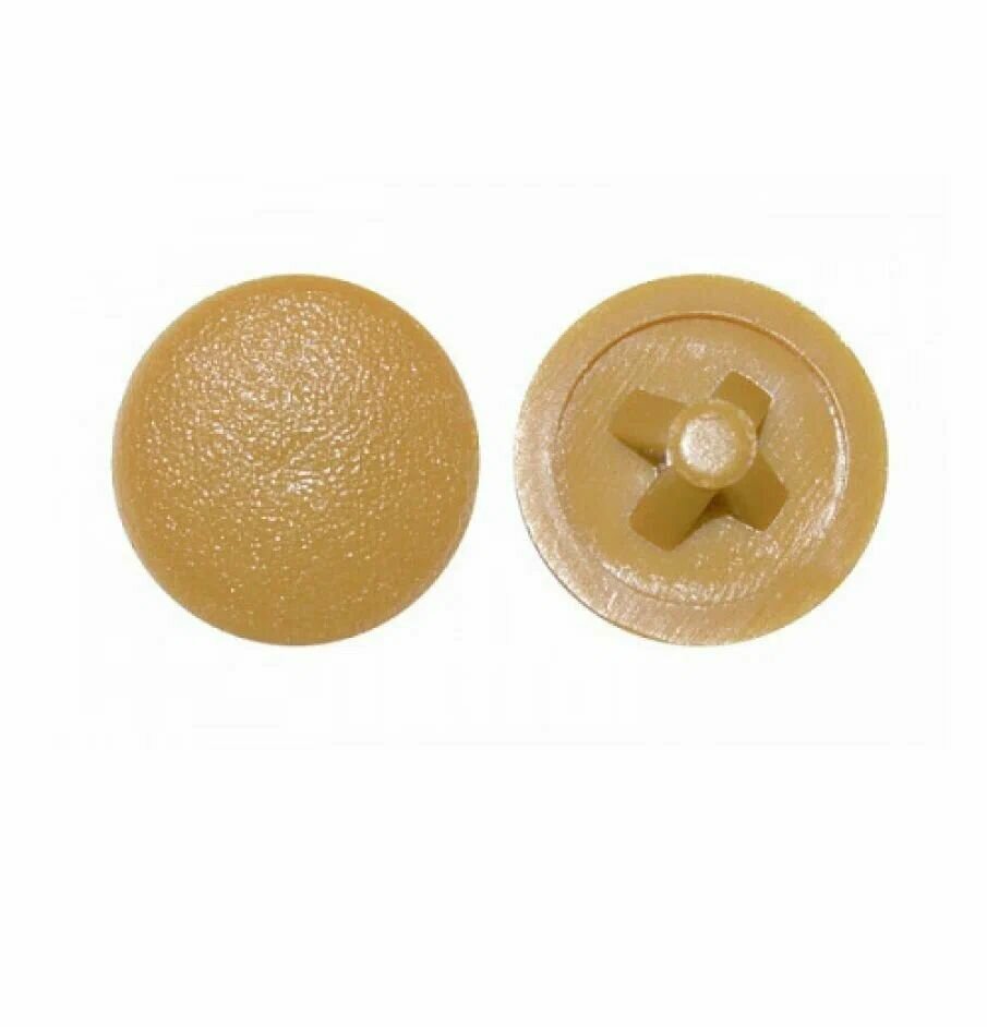 Заглушка под саморез №2 светло-бежевая, 50шт, крест, пластмассовая