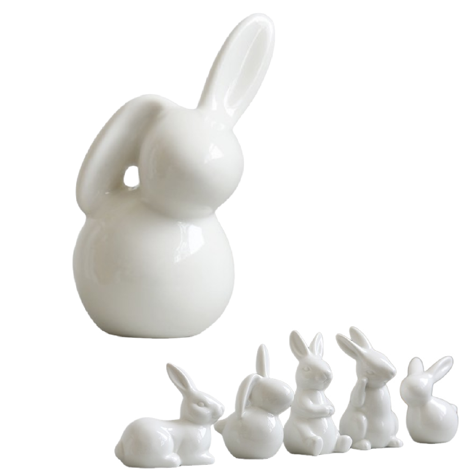 Декор для дома из керамики мини кролик Пасха, белый, для гостиной, спальни, настольный, животный, керамический, Пасхальный, декор для дома