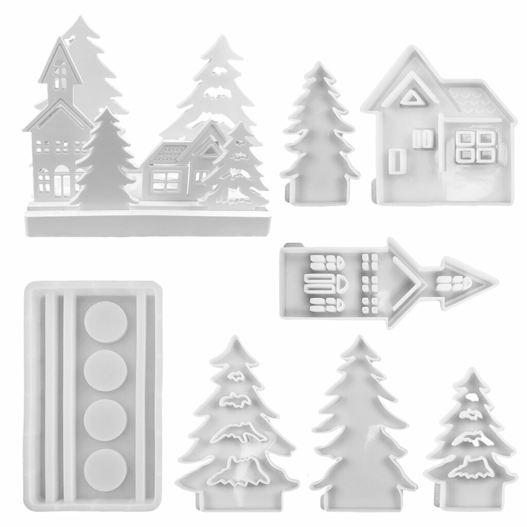 Силиконовые Формы В Форме Дома, Форма Для Подсвечника, Формы Для Литья Ручной Работы, Формы для Мыла DIY, Формы для Дерева, Формы для Праздничных Украшений