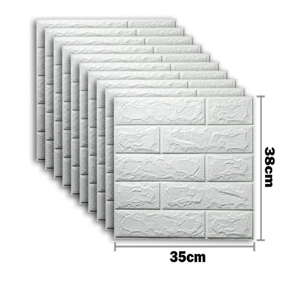 3D панели на стену белые 35x38 см