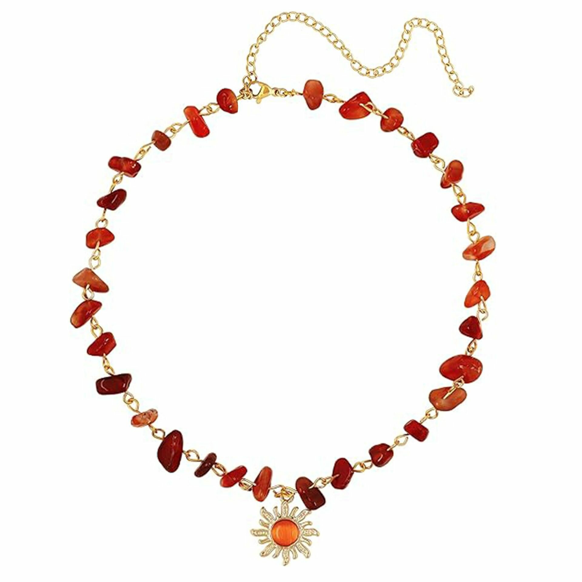 YMОжерелье Камень Подсолнух Барокко Роскошь Удача