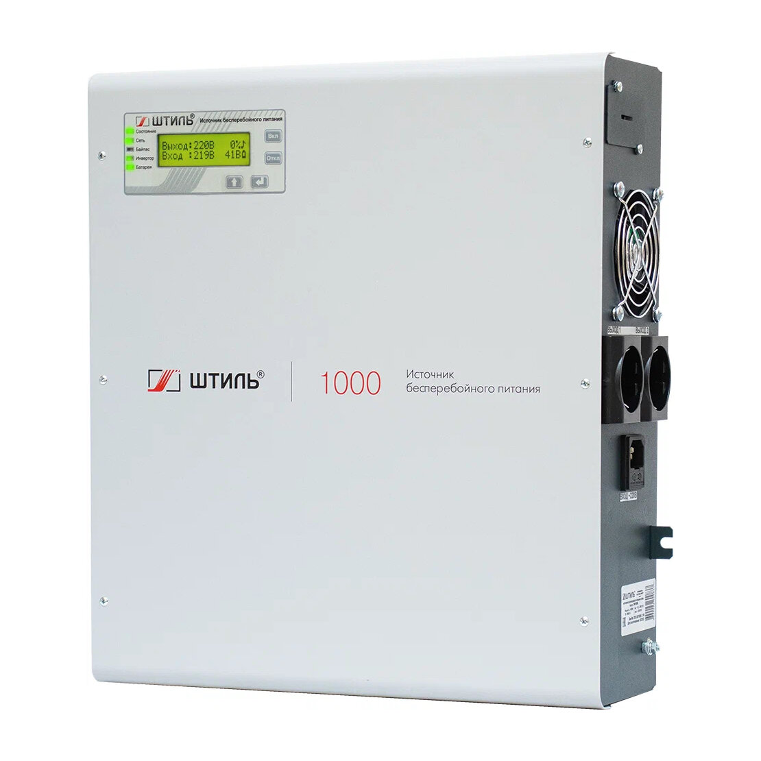 ИБП Штиль SW1000SL, 1000 ВА/900 Вт, КПД 95%, встроенный варистор, фильтры высоких частот, серый