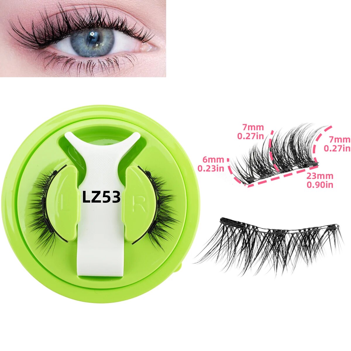 Магнитные ресницы Lanjinglin 3D черные, LZ53