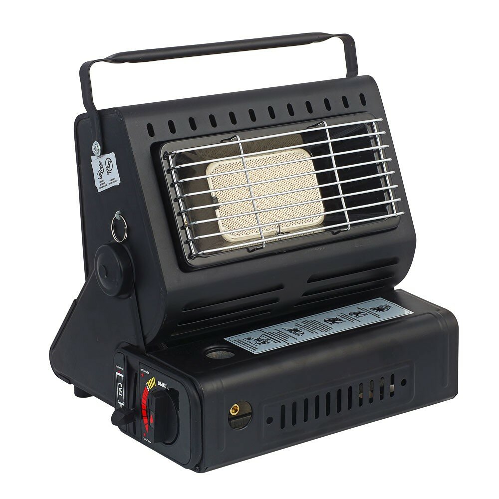 Обогреватель газовый + плитка 1.9 кг, 29x26x24 см, для цангового захвата 116037, с пьезоподжигом