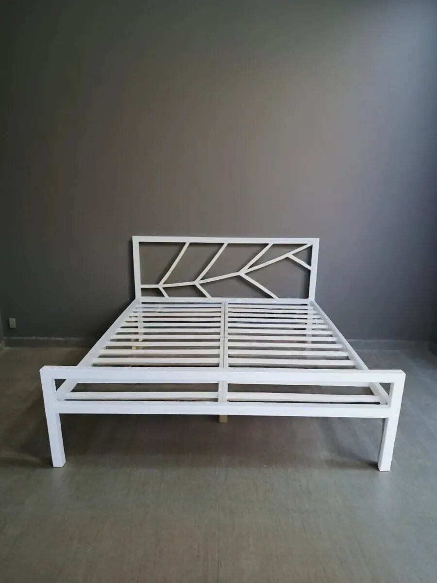 Кровать Loft Mebel Вивьен 200, металл, лофт, двухместная, кованое изголовье, 300кг, универсальная