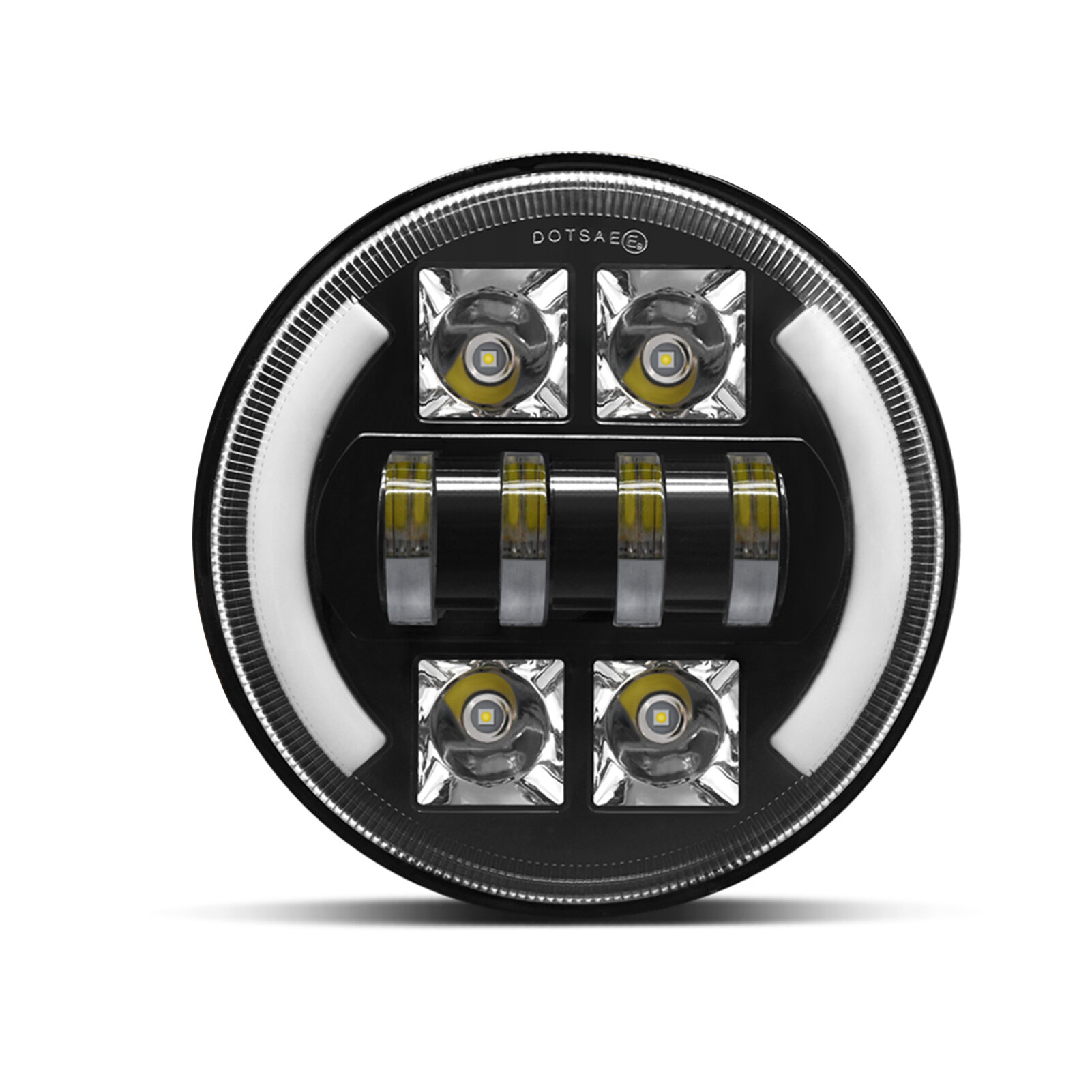 1Pcs 7 inch круглая автомобильная мотоциклетная светодиодная фара с DRL/поворотным сигналом/противотуманной фара/фара дальнего света 7' черного цвета IP67 водонепроницаемая 9-30V 180W/120W 18000LM/12000LM 6000K/3000K