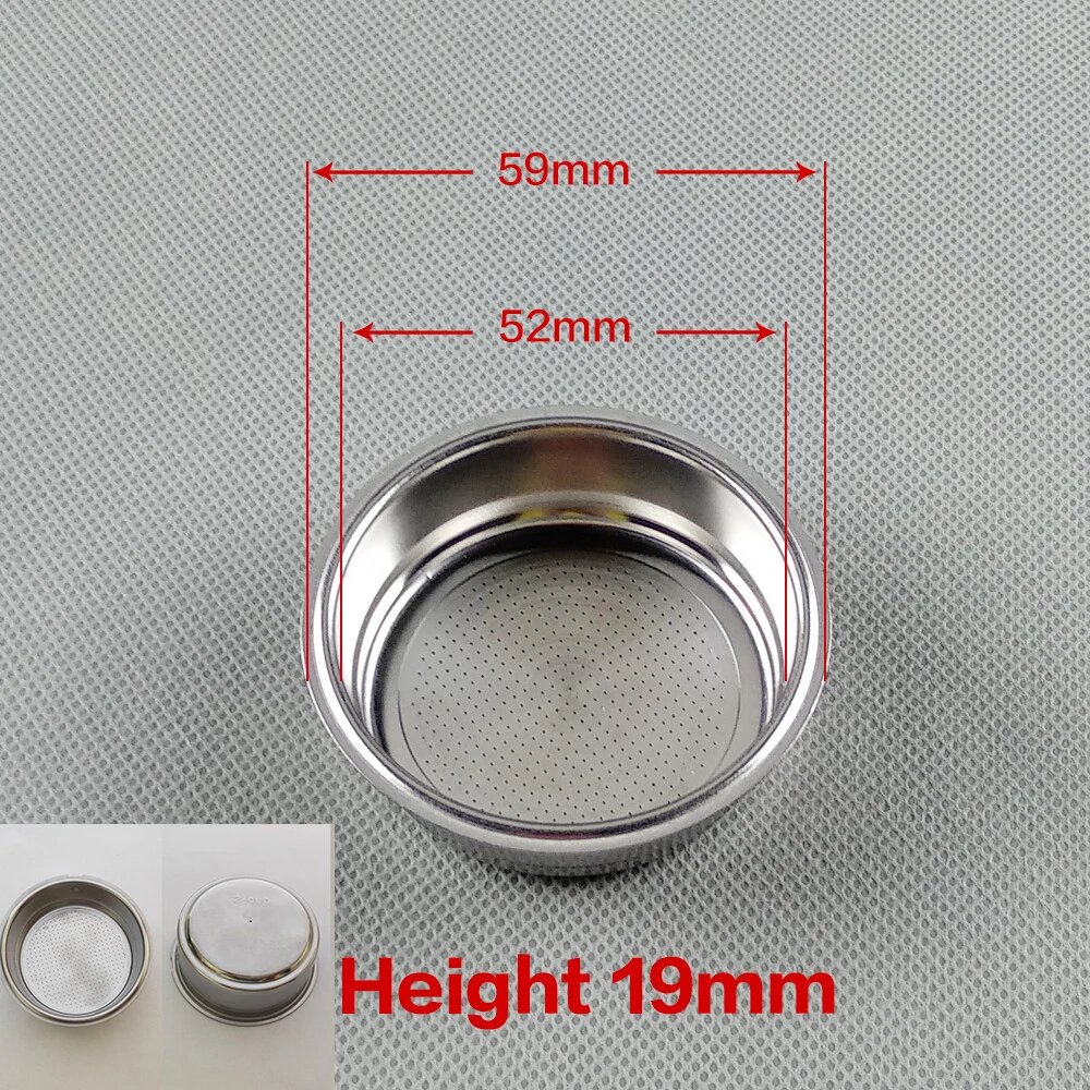51 мм 1/2 чашки, кофемашины из нержавеющей стали, корзина с фильтром под давлением, корзина для порошка, двухслойная чаша с фильтром для кофе