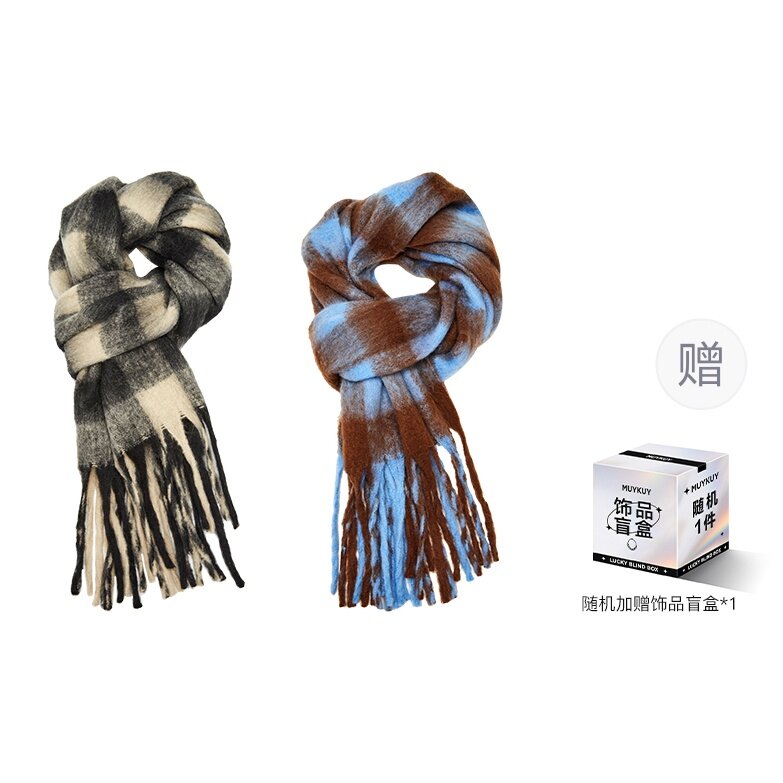 Шарф Black White Plaid MK-WJ1094-01 для мужчин