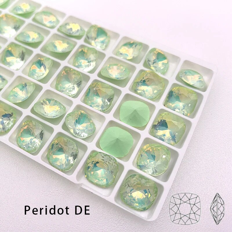 Кристаллы K9 для рукоделия 12mm, Peridot DE