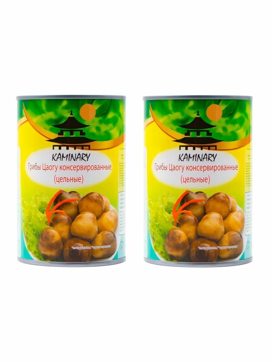 Грибы Kaminary Цао Гу, для супа том ям, консервированные соленые, в жестяной банке, 2 шт