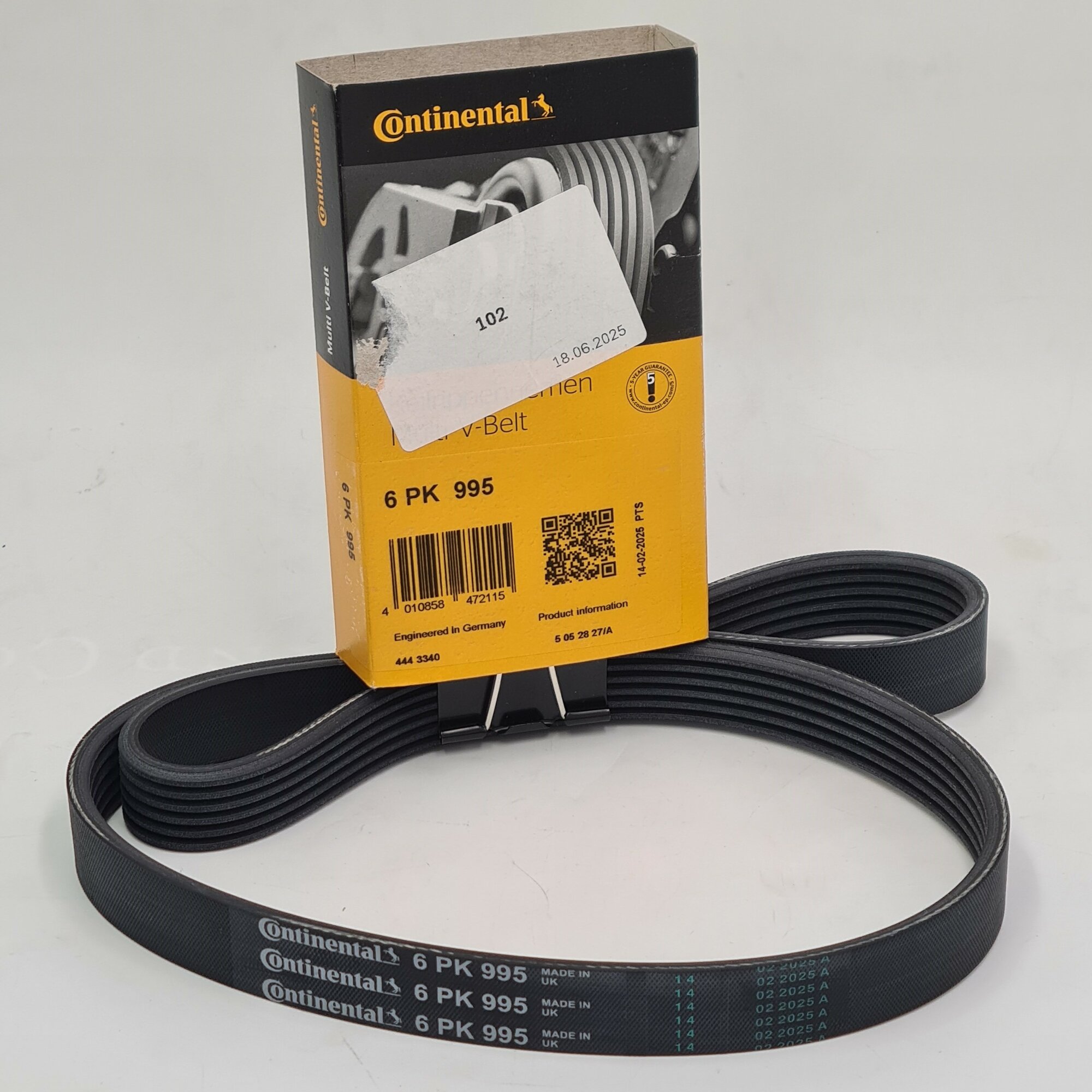 Приводной ремень Continental (Contitech) 6PK995 для AUDI, FIAT, FORD, HONDA, ВАЗ, MERCEDES, PEUGEOT, SKODA, VOLKSWAGEN