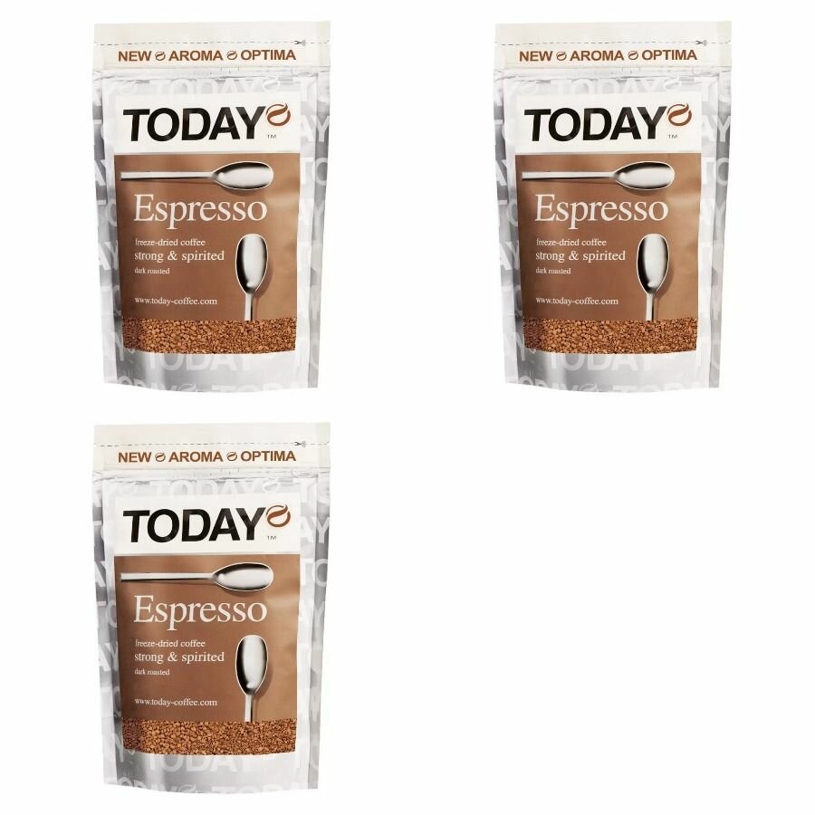 TODAY Кофе Эспрессо, сублимированный, 75 г, 3 шт.