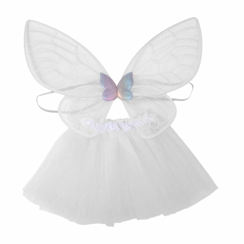 Детское складное украшение в виде бабочки на спине-Белый костюм
