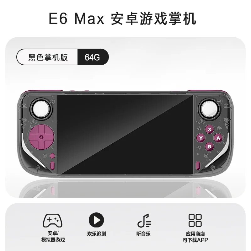 E6 Max Ретро Игровая Консоль, Transparent Black, 64G