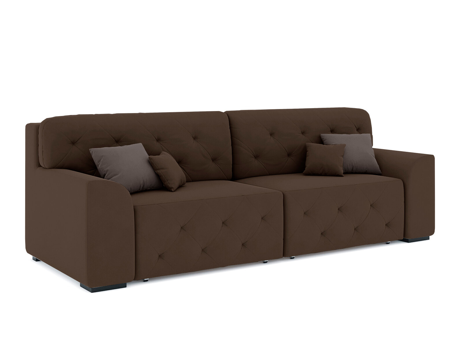 Диван - кровать Вегас, еврокнижка-трансформер, 262*106*100, велюр Зара Браун 20/Велюр Зара Лайт Браун 05