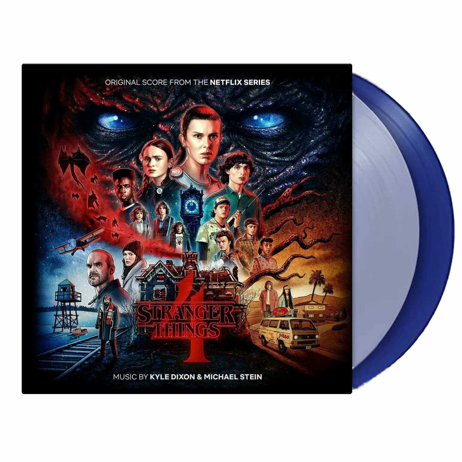 Очень Странные Дела: Сезон 4, Часть 1 OST (Clear and Blue USA Limited Soundtrack) Прозрачная и Синяя, Редкая Виниловая Пластинка из США, Саундтрек Stranger Things Season 4: Volume 1