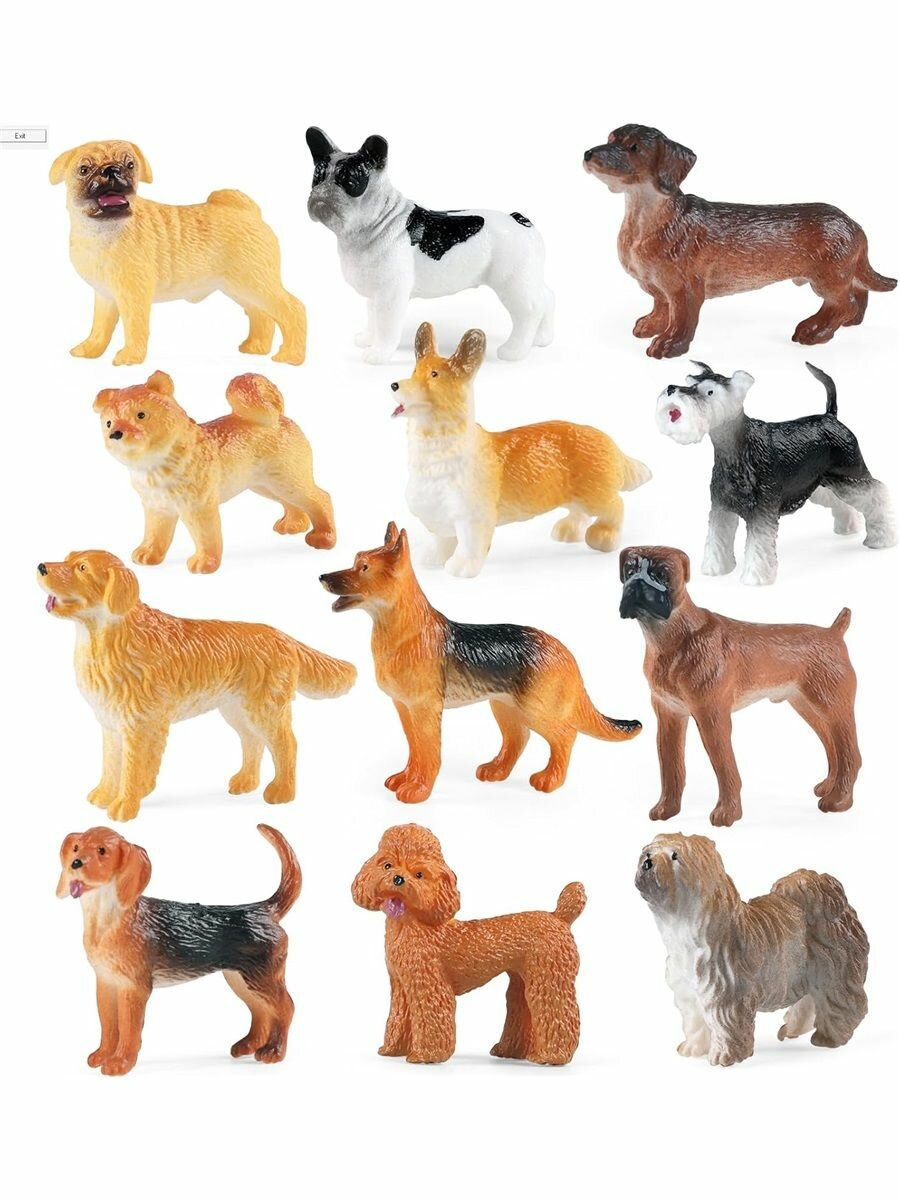 Фигурки домашних животных, 12 шт, детский игровой набор