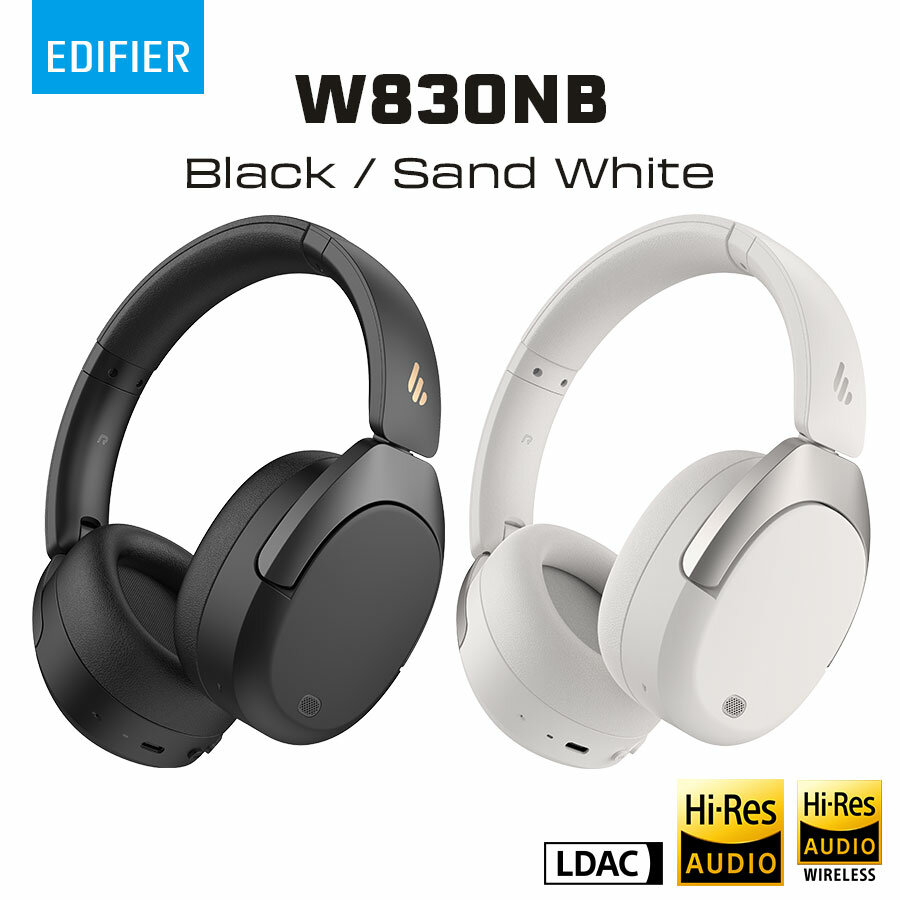 Беспроводные наушники Edifier W830NB(белый), полноразмерные, активное шумоподавление, Bluetooth 5.4