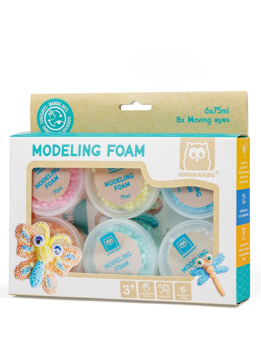 Набор "Скульптор", шариковый пластилин, 6 баночек, без запаха