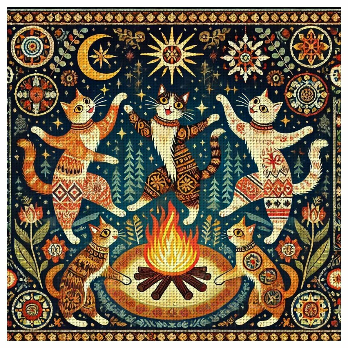 1pc 11CT/14CT бесцветные печатные ткани кросс-стежок набор,40x40cm/15.7x15.7 дюймов полиэстер, смешанный co