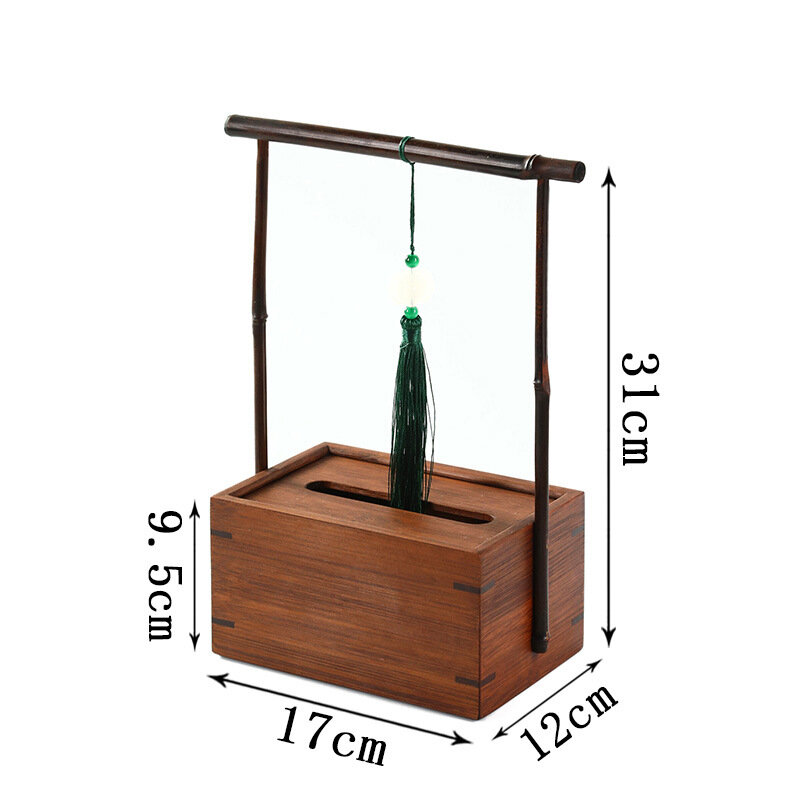 Бамбуковая ручная коробка для салфеток, коробка для хранения в чайном ресторане, прямоугольная портативная коробка в китайском стиле, простая домашняя ручная коробка для салфеток