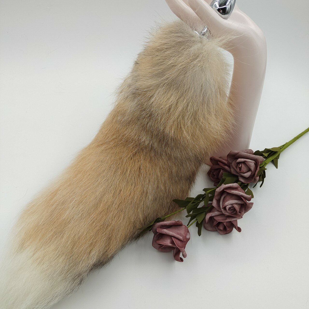 Магнитный хвост из натурального меха лисы, ручной работы, реквизит для косплея, хвост лолиты, аксессуар для костюма горничной, вечеринка, комикс-кон