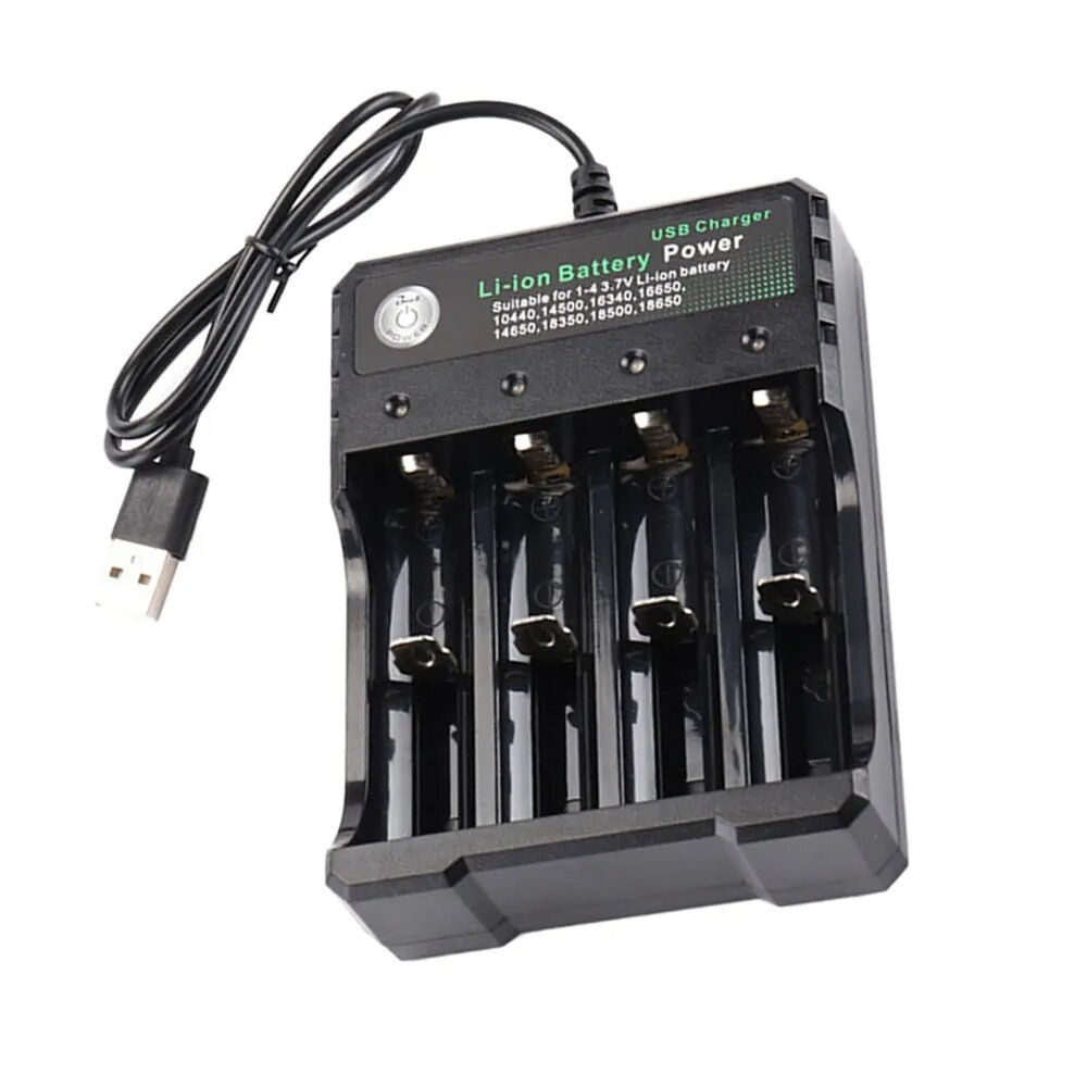 Адаптер для зарядки 18650 аккумуляторов 4 слота чехол литиевый