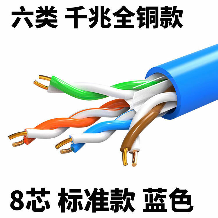 Кабель Ethernet для домашнего использования Cat5e Cat6 Гигабитный наружный высокоскоростной компьютерный широкополосный 8-жильный сетевой мониторинговый кабель с витой парой 10m
