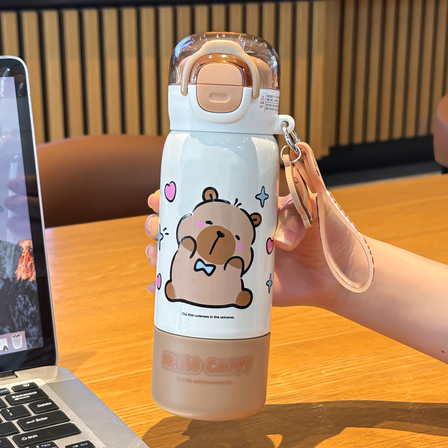 Детская термокружка Eggman Party Family Series с прочной ручкой, двойными стаканами и боковым карманом для школьной сумки для мальчиков и девочек