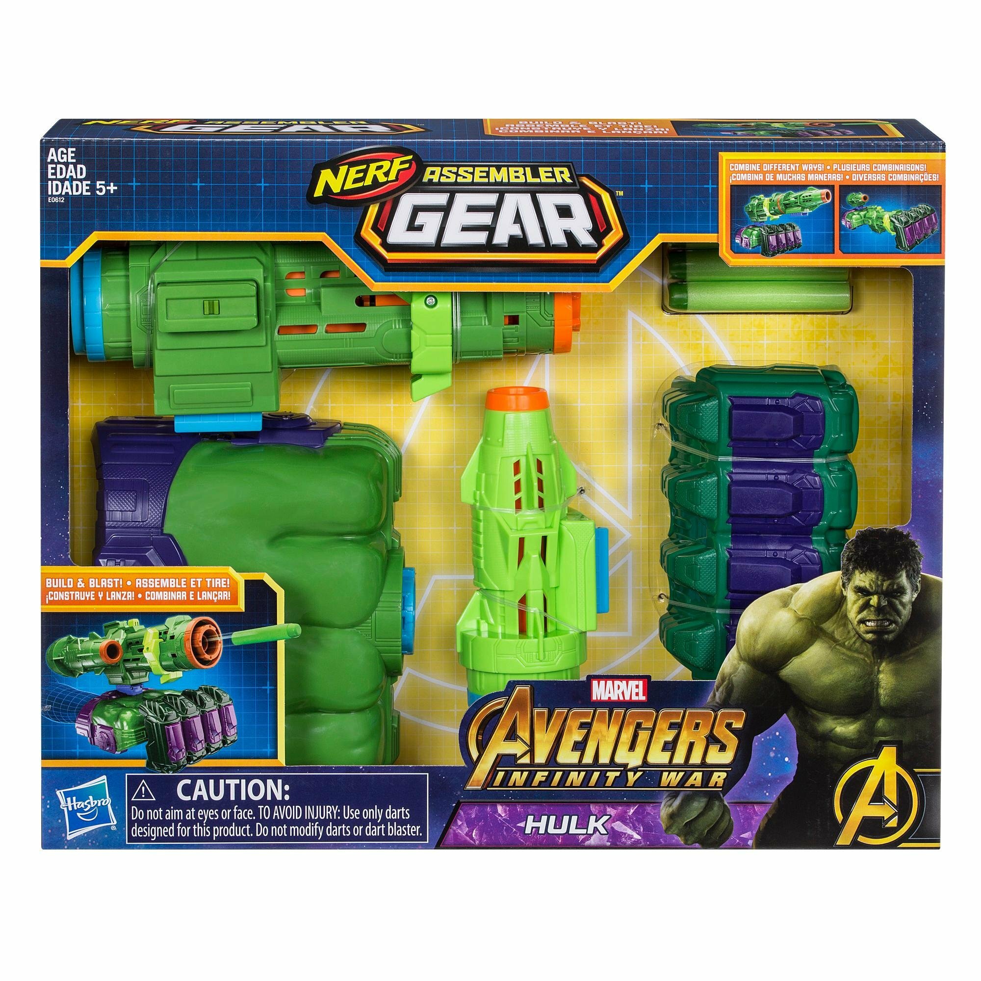 Nerf Assembler Marvel Avengers Infinity War Hulk Fist Blaster Gun Игрушка (зеленый)