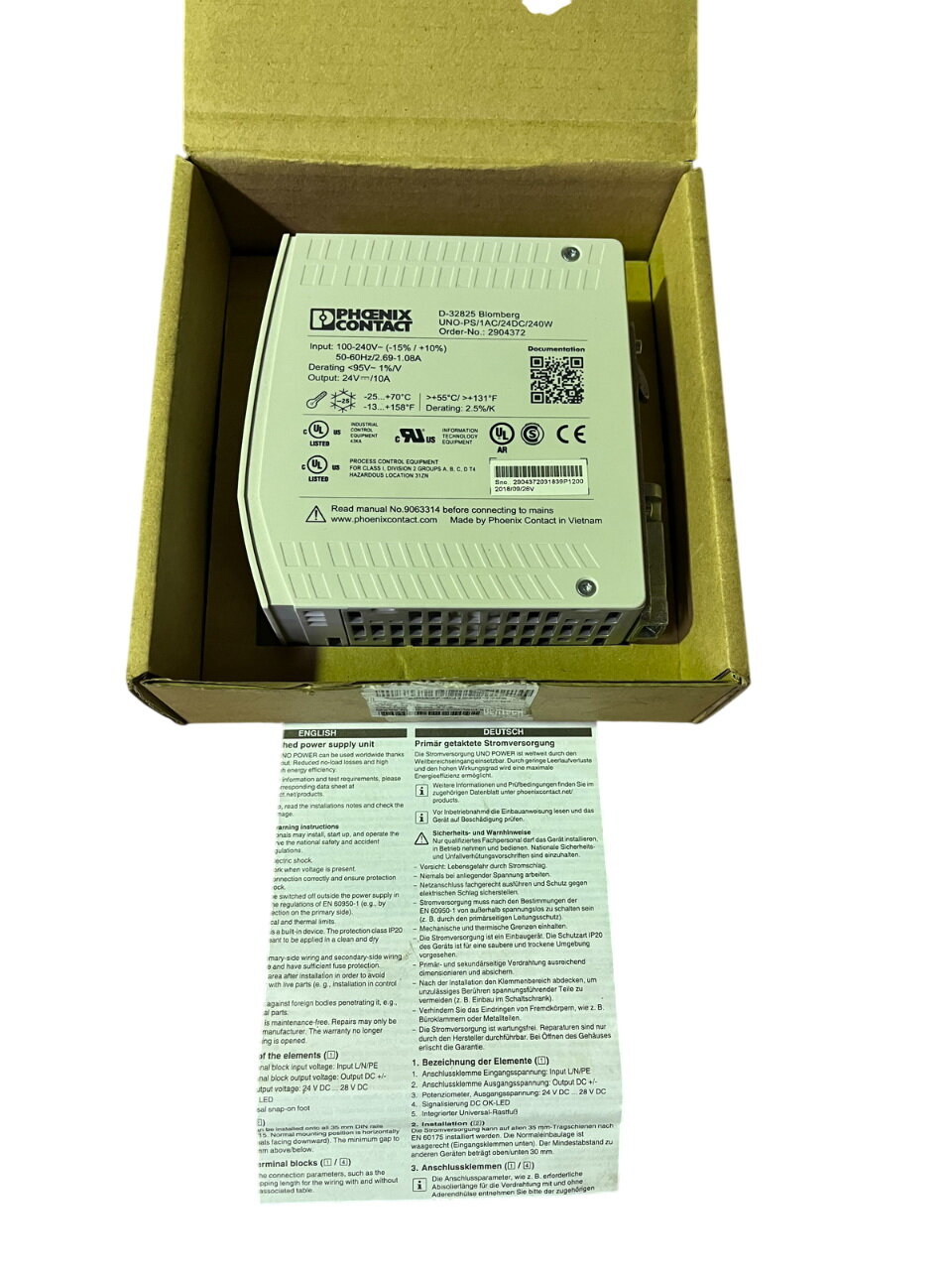 Источник питания Phoenix Contact UNO-PS/1AC/24DC/240W 2904372