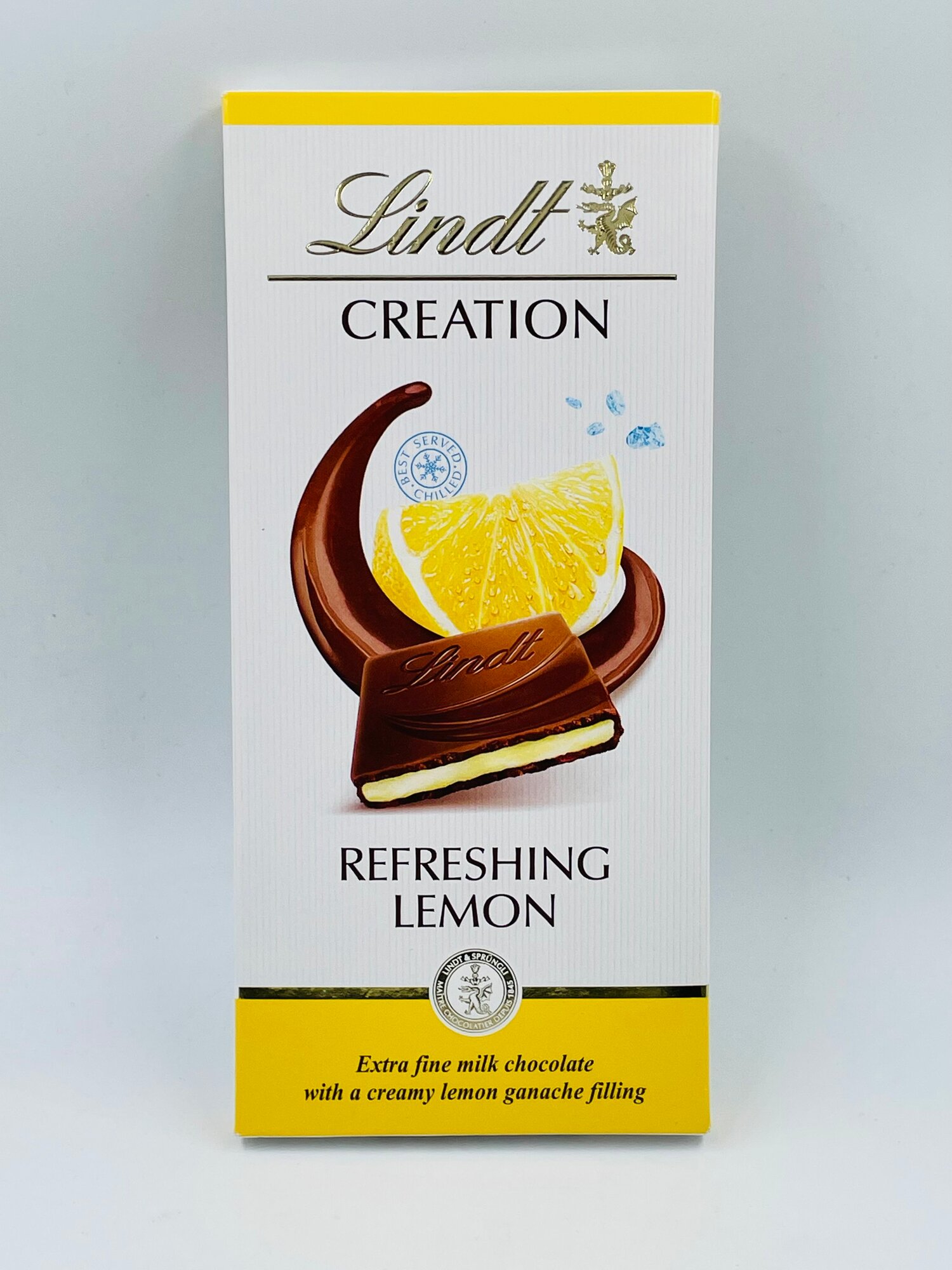 Шоколад молочный Lindt Creation с начинкой Лимонный сорбет, 150 г (Франция)