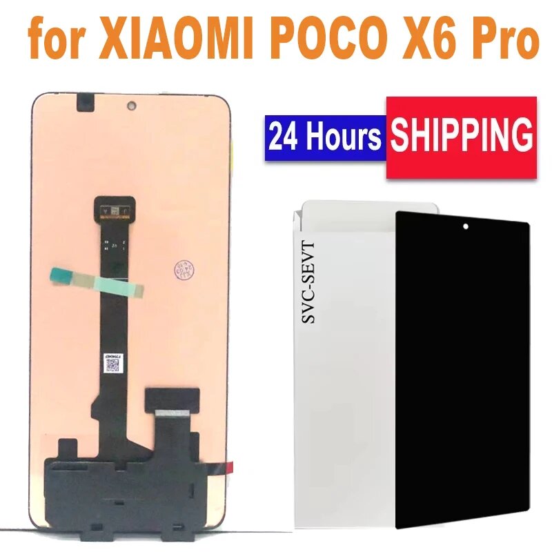 Оригинальная замена дисплея 6,67 дюйма для Xiaomi Poco X6 Pro, дигитайзер сенсорного экрана в сборе для 2311DRK48G, 2311DRK48I Black With Frame