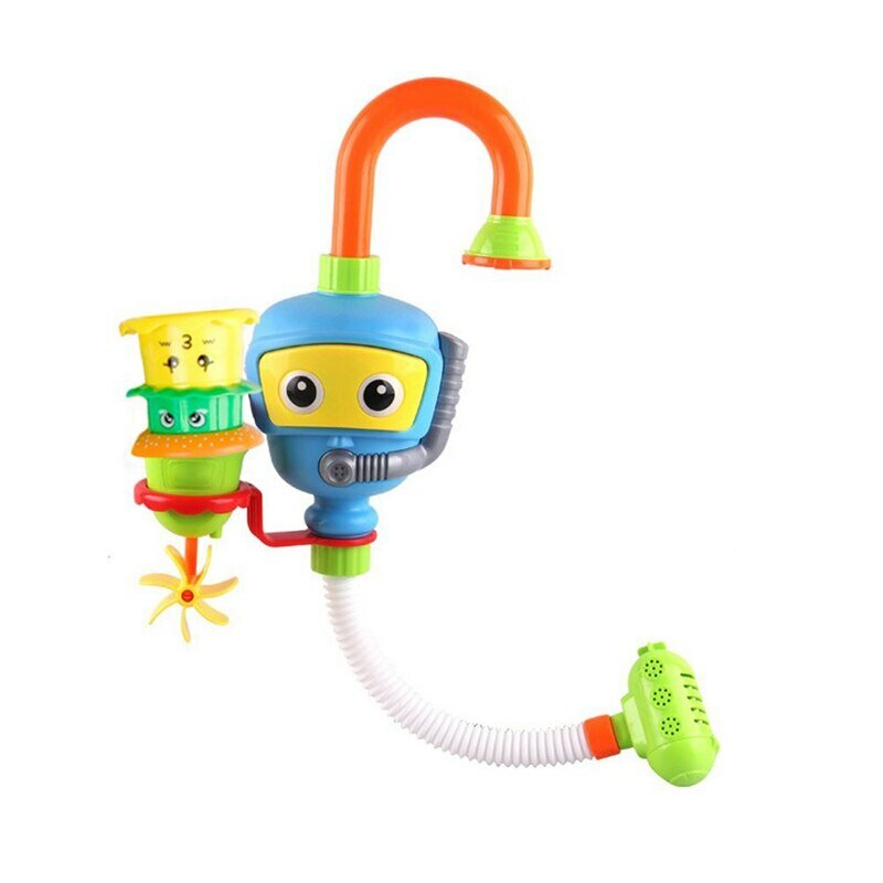 Игрушки для ванны для детей Игрушки для ванны Игрушки для дайверов Игрушки для воды в бассейне Игрушки для ветряной мельницы 3 стека и встроенные чашки Игрушки для ванны для подводной лодки и ложки (красочные)