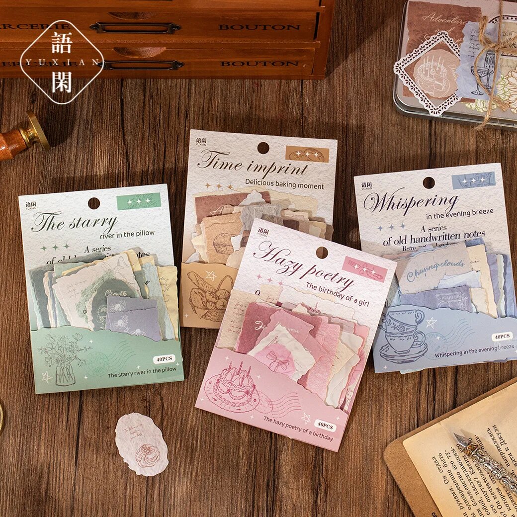 Стикеры для скрапбукинга, 40 шт, 5*7 см, розовый, menglongshi — фото 1