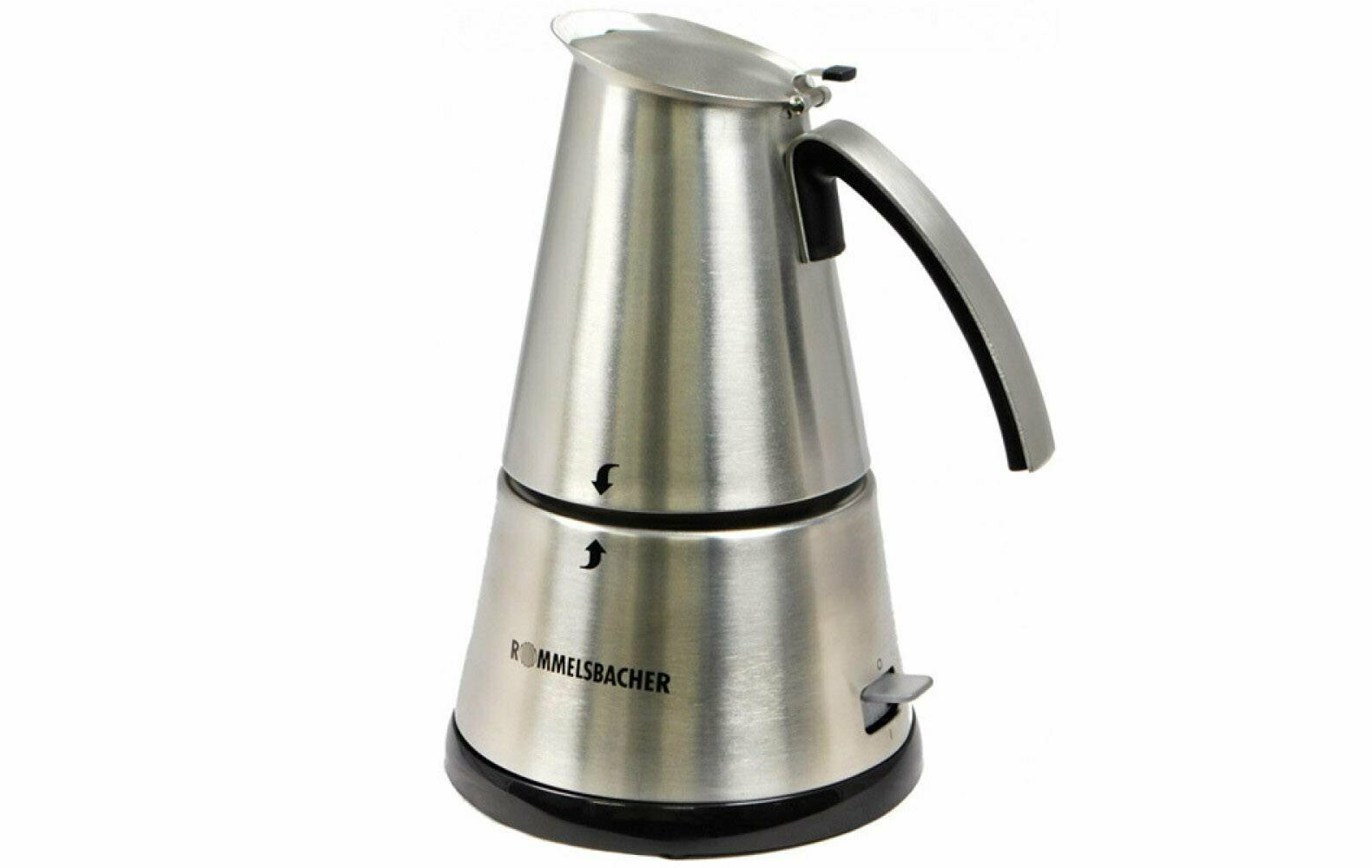 Кофеварка гейзерная Rommelsbacher Delux EKO 366, металл, серебристый