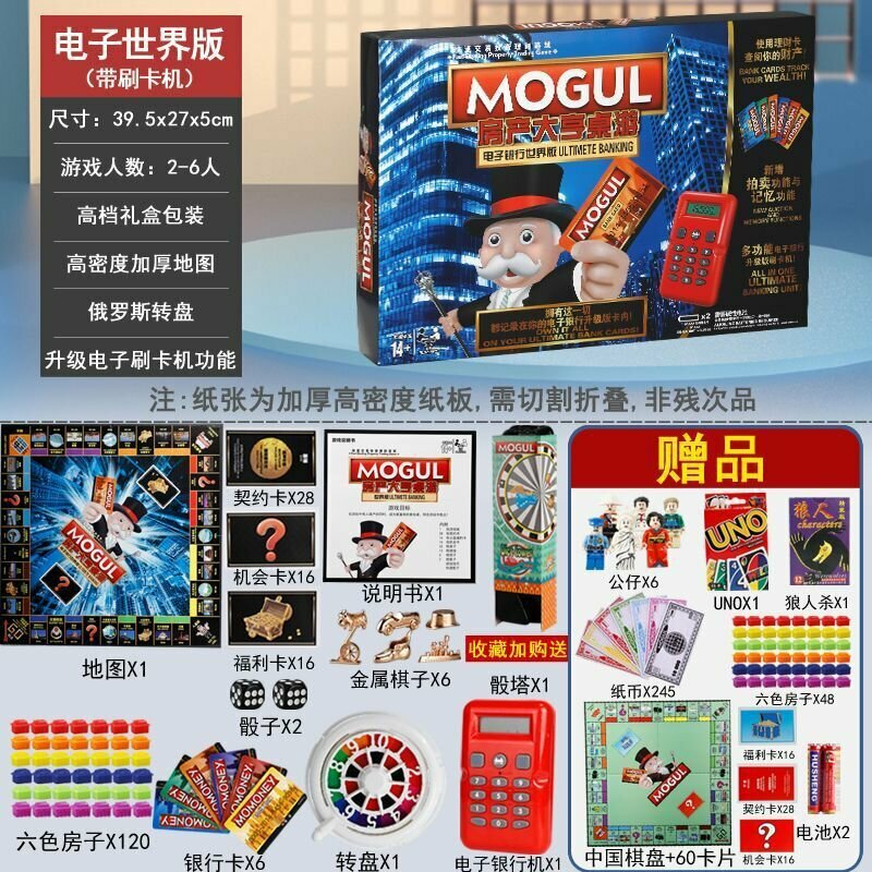 Официальная карточная игра Монополия, большая версия, китайская версия, экстра-большая настольная игра для детей и взрослых, магнат недвижимости