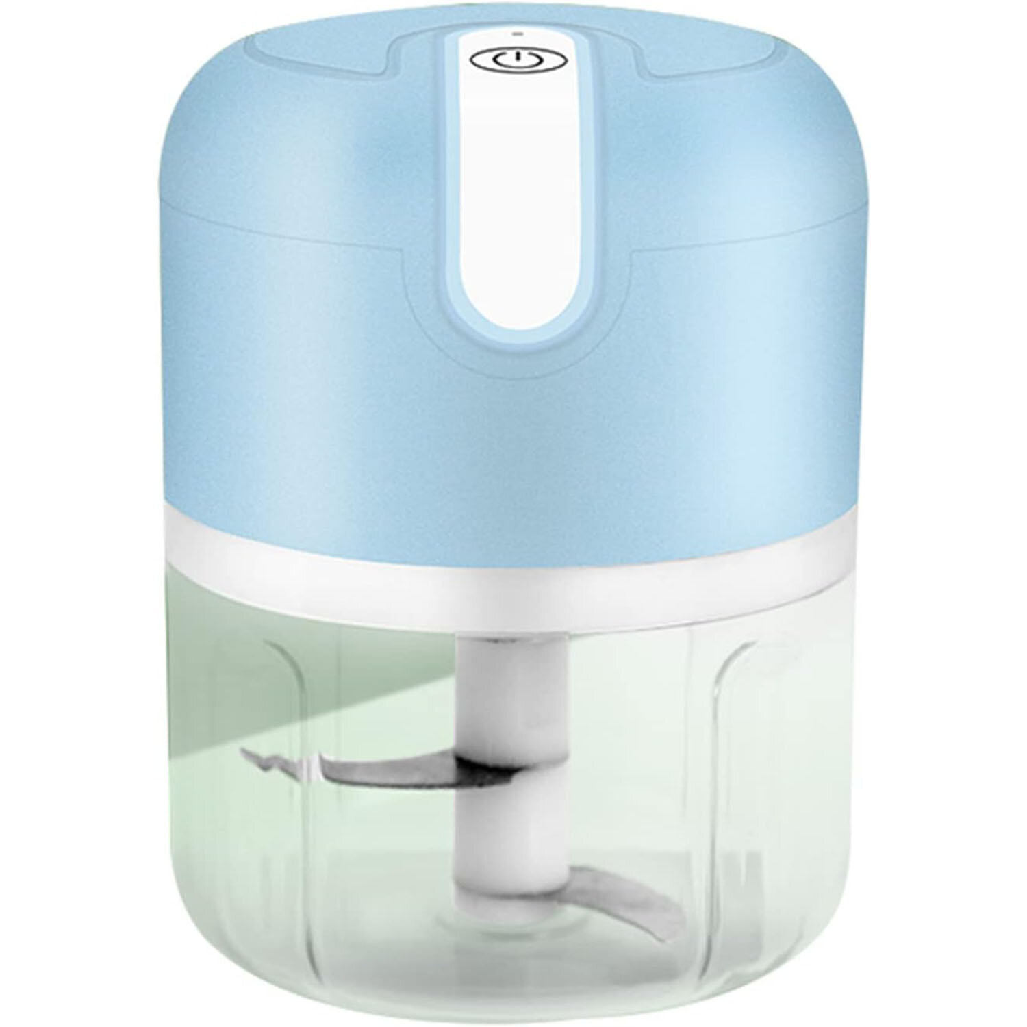 Электрический дробилка чеснока, биттер чеснока, машина для чеснока, пюре чеснока, бытовая маленькая машина для приготовления детского питания, USB заряжаемая, 45W, 1300mAh, пластик, синий цвет, 250ml, 2 лезвия, 1 шт.